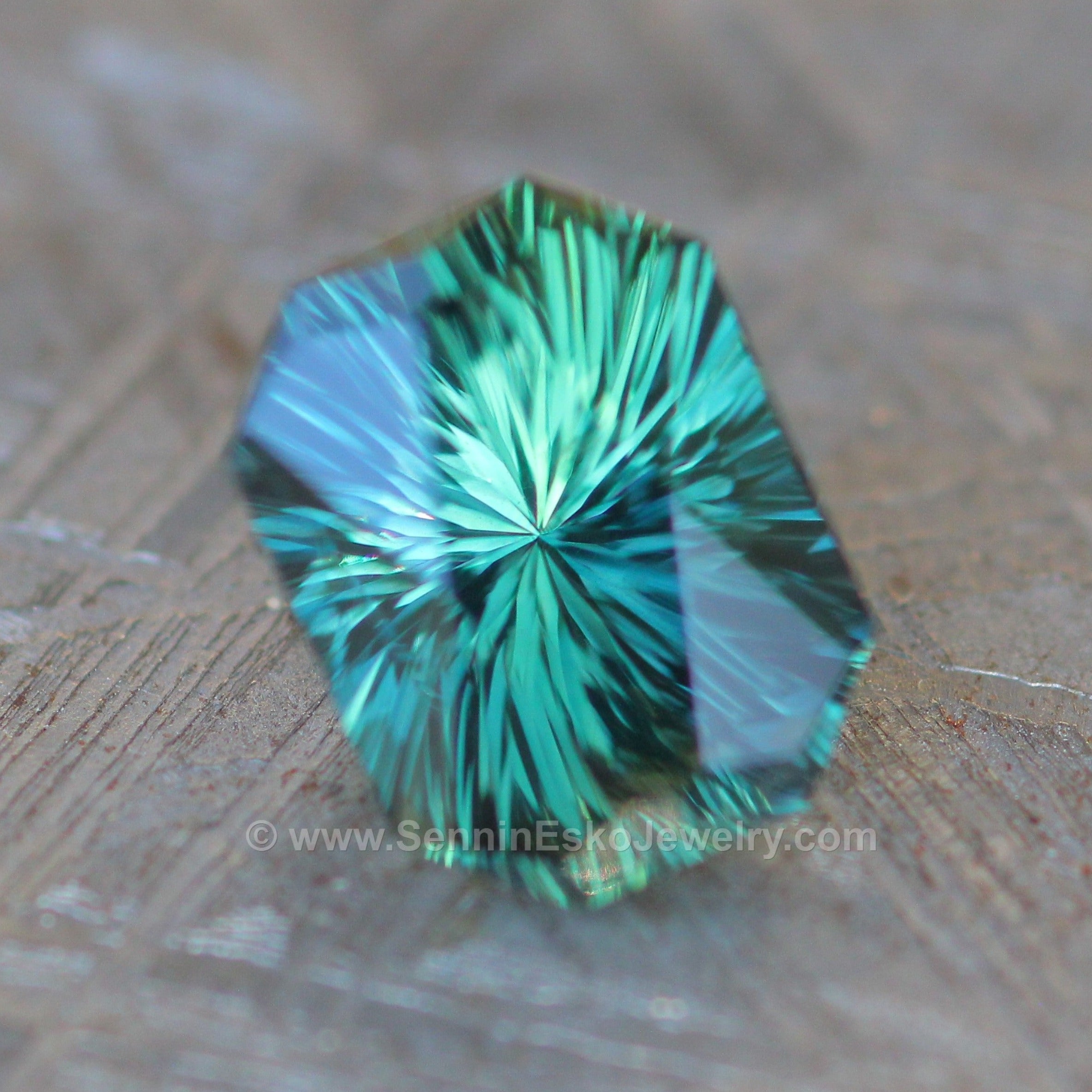 1.91 ct Bluish Green Kenyan Sapphire Octagon - Fantasy Cut - 8x6.1mm ...