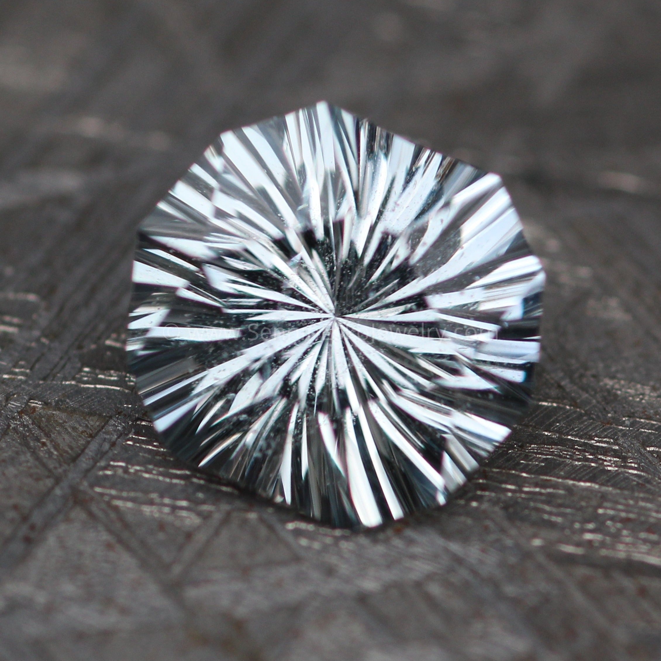 1.6 carat Moonlight Silver Sapphire Decagon - Fantasy Cut - 7.5x6.8mm ...