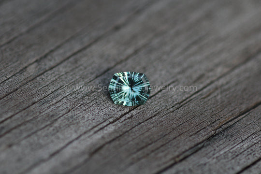 Fantasy Cut Montana Sapphire 6.3x7.8mm, 1.55 Carats - Mint Sapphire ...